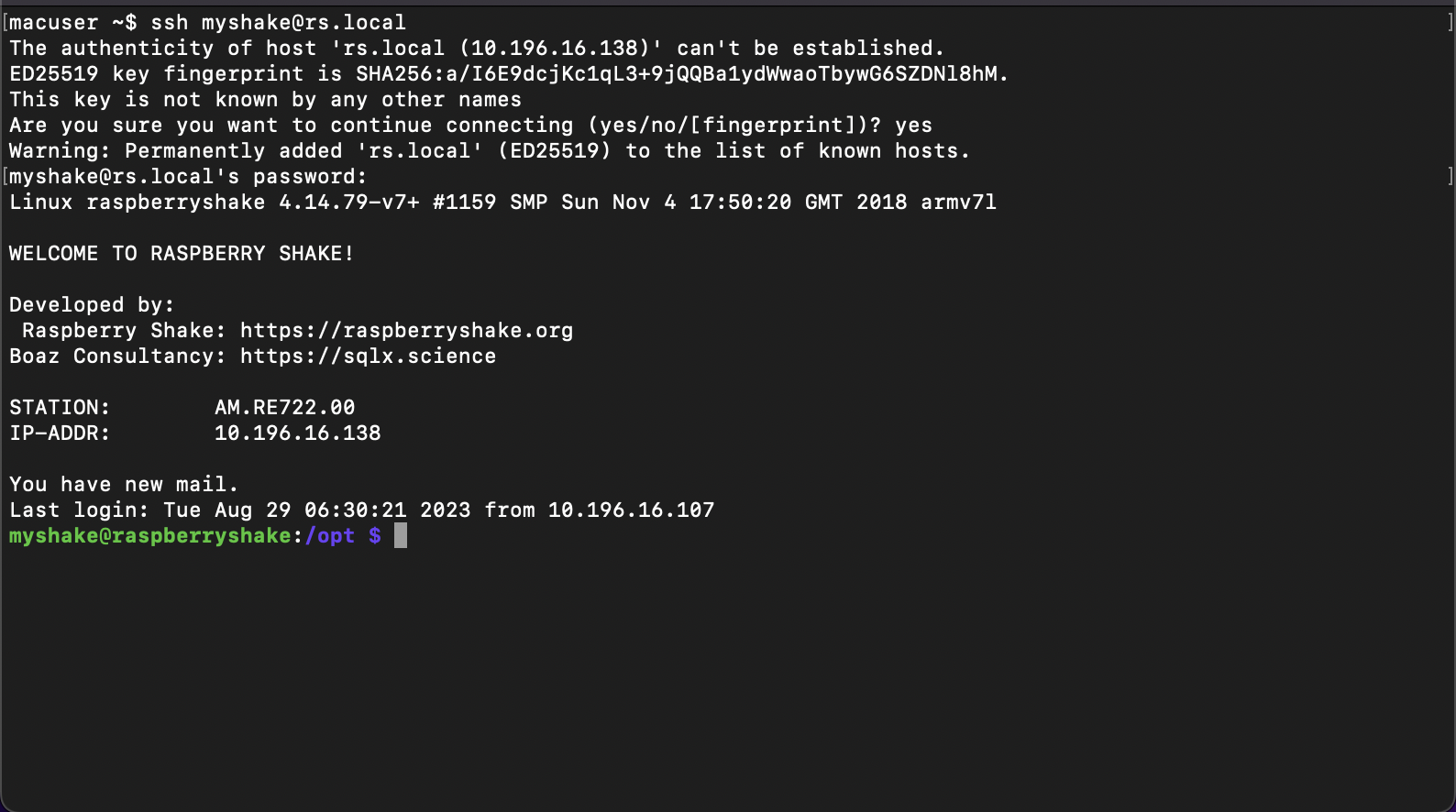 How to Connect to Your Raspberry Shake via SSH - UPRI EarthquakeHub Documentation